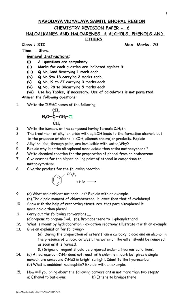 Chemistry slot test 6 | DOC