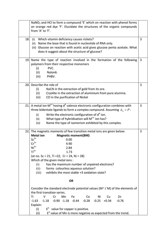 Chemistry sqp | PDF | Chemistry | Science