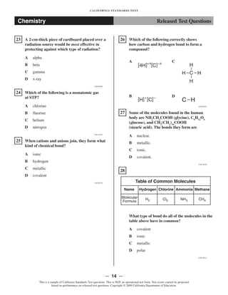 Chemistry star test | PDF