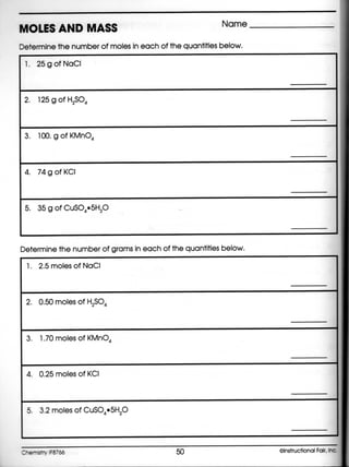 Chemistry stoichiometry | PDF