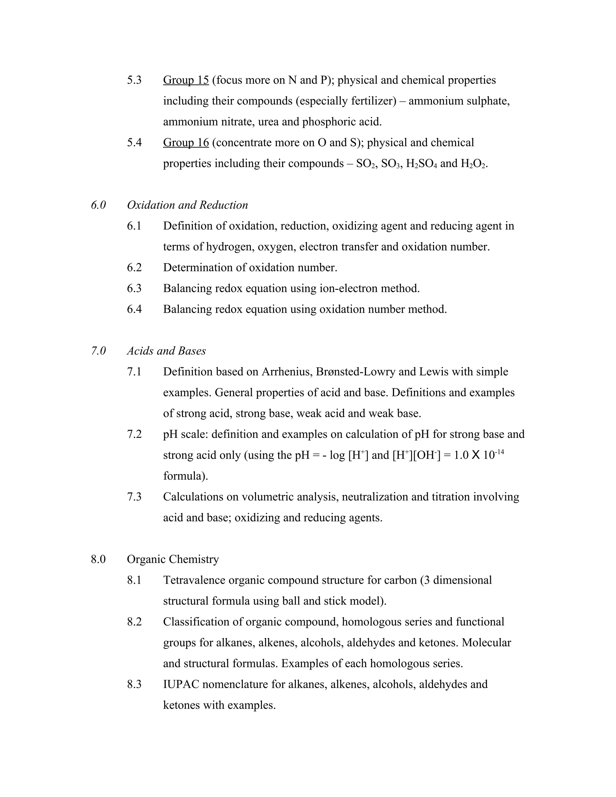 Chemistry syllabus UiTM | DOC