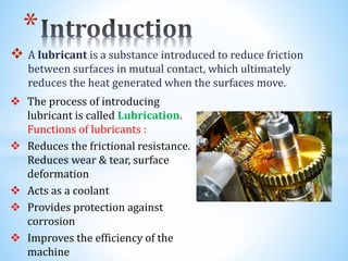 Lubricants | PPTX