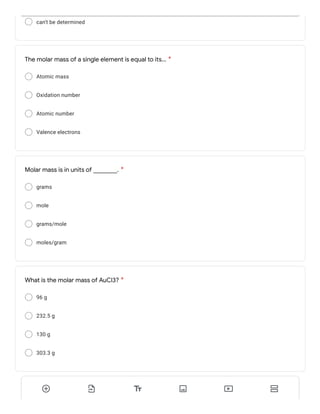 Chemistry test #6 google forms | PDF | Chemistry | Science