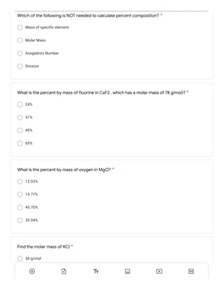 Chemistry test #6 google forms | PDF | Chemistry | Science