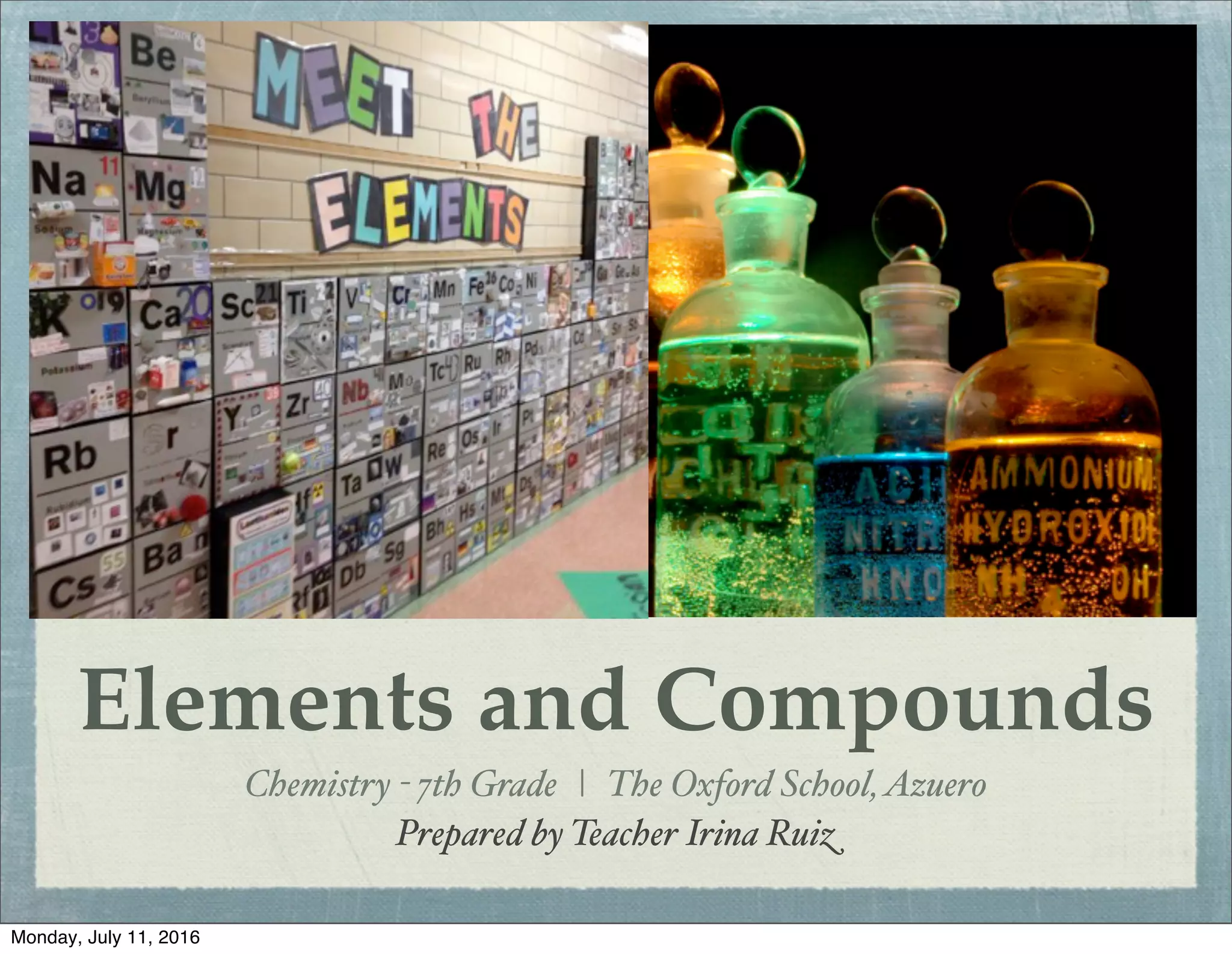 Unit 7 - Elements and Compounds | TEST #2 | PDF