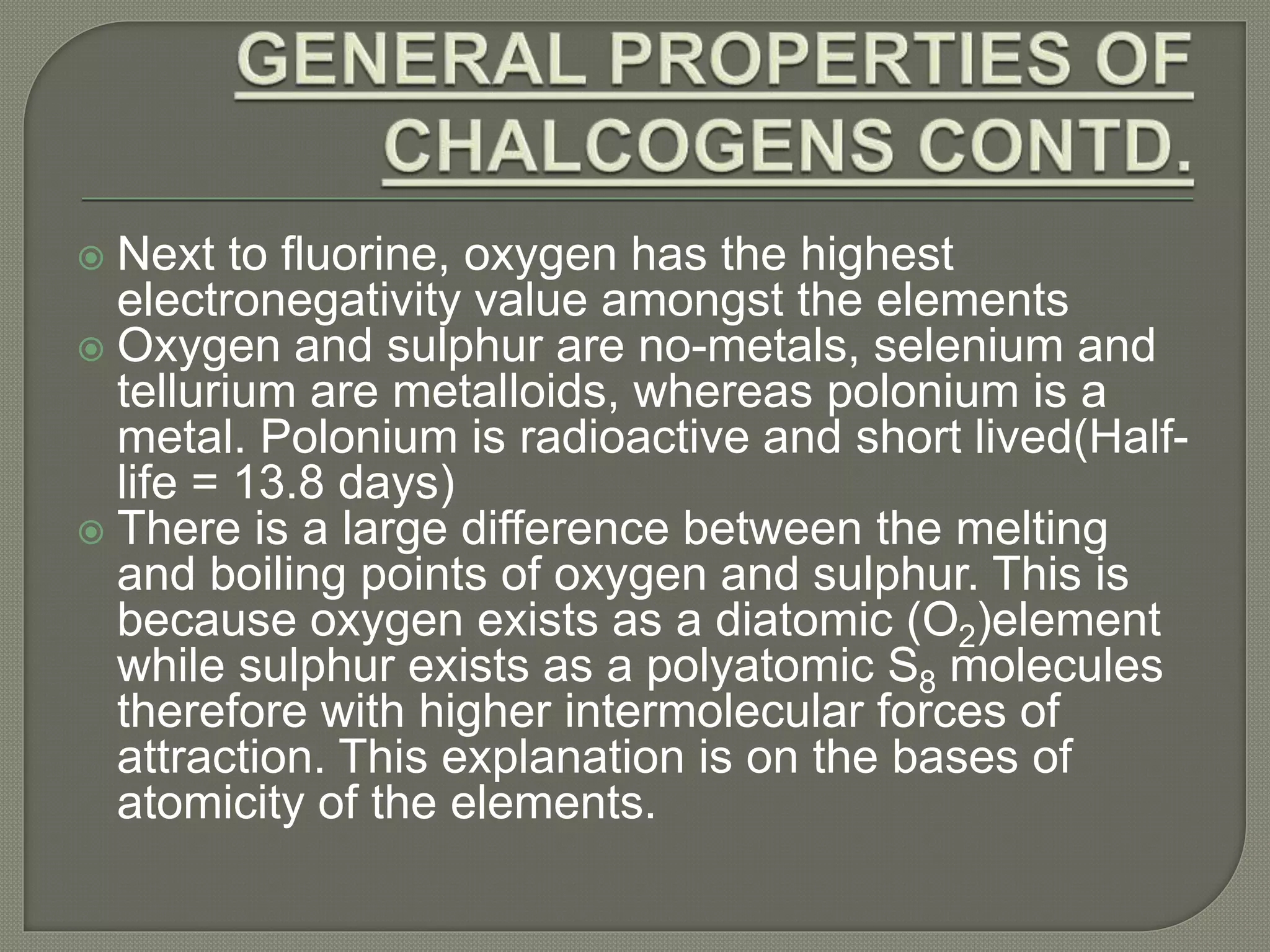 CHEMISTRY OF OXYGEN FAMILY | PPTX