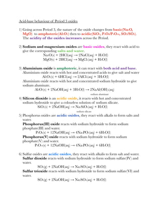 Chemistry zimsec chapter 10 chemical periodicity | PDF
