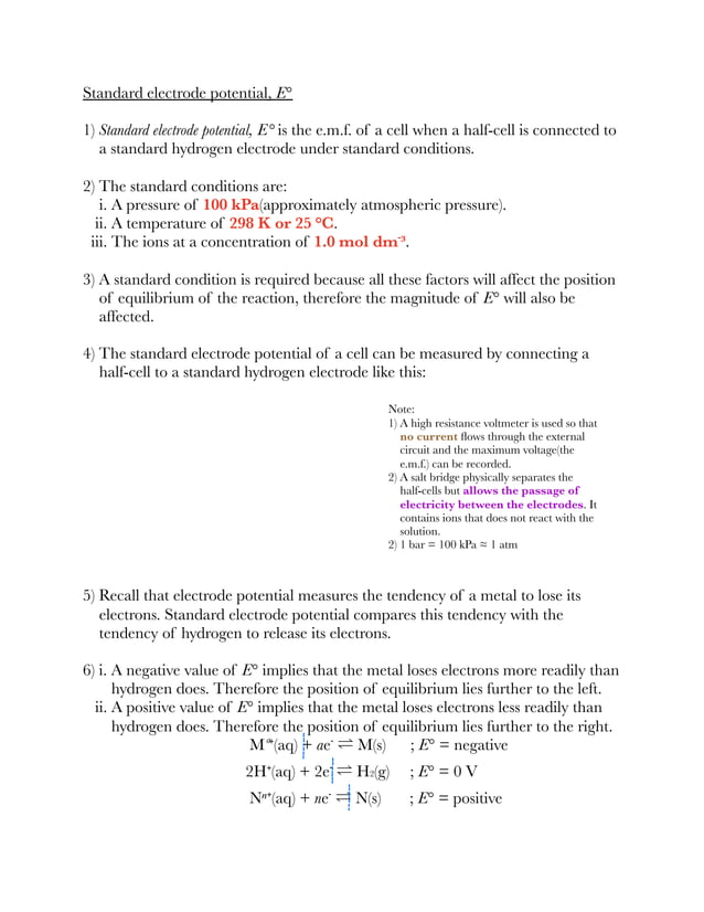 Chemistry zimsec chapter 21 electrode potentials | PDF