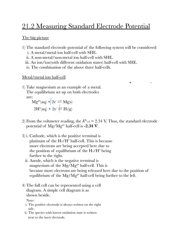 Chemistry zimsec chapter 21 electrode potentials | PDF