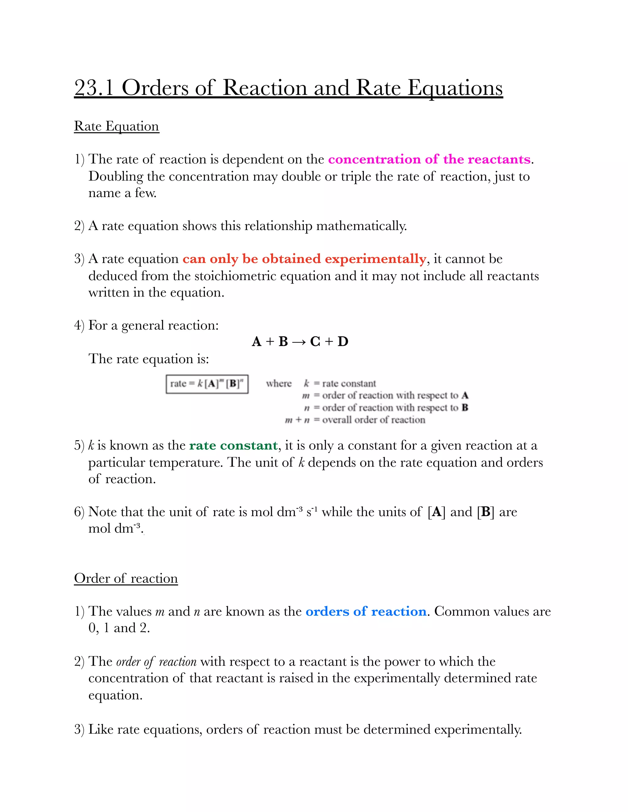 Chemistry zimsec chapter 23 reaction kinetics | PDF