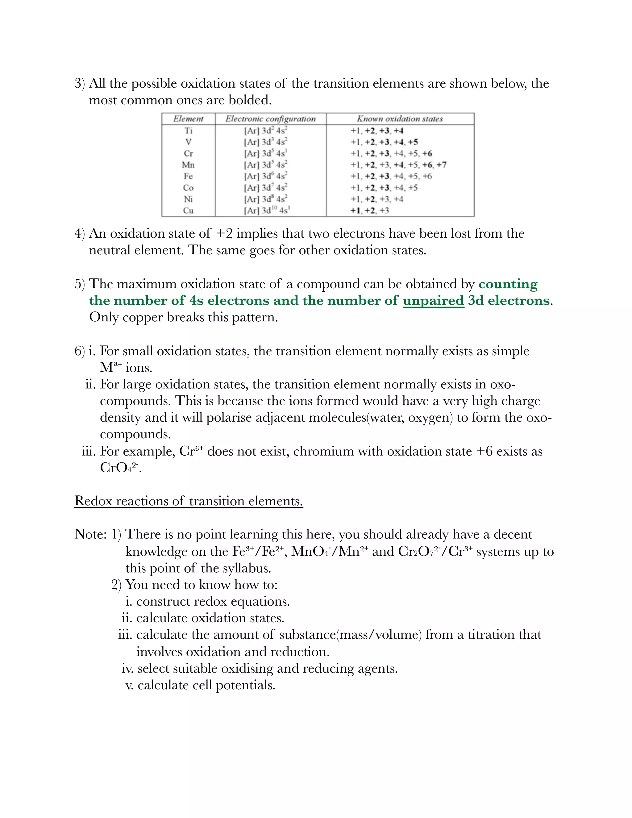 Chemistry zimsec chapter 25 transition elements | PDF