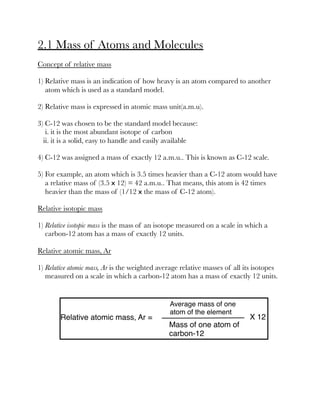 Chemistry zimsec chapter 2 atoms, molecules and stoichiometry | PDF