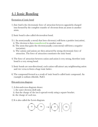 Chemistry zimsec chapter 4 chemical bonding | PDF