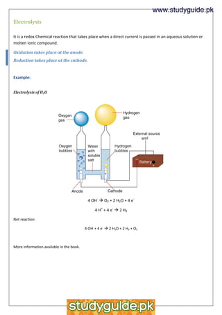 Chemistry zimsec chapter 6 electrochemistry | PDF