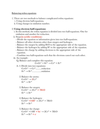 Chemistry zimsec chapter 7 redox reactions and electrolysis | PDF
