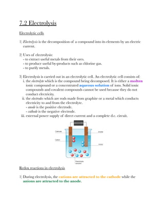 Chemistry zimsec chapter 7 redox reactions and electrolysis | PDF