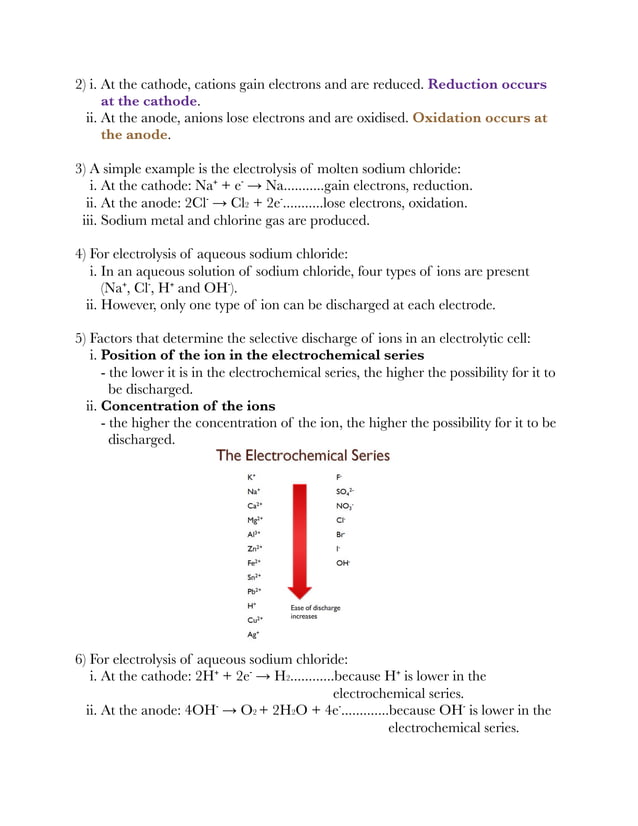 Chemistry zimsec chapter 7 redox reactions and electrolysis | PDF