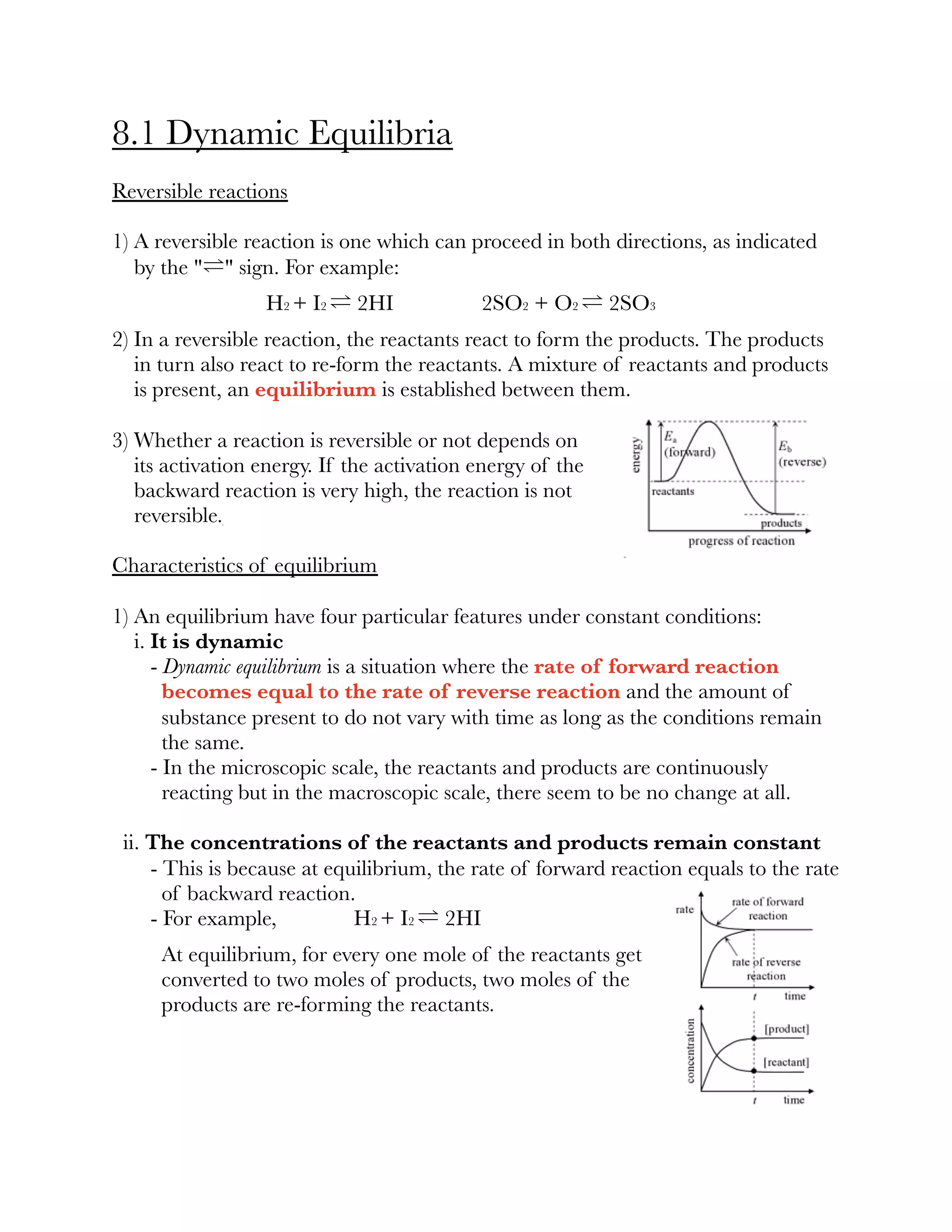 Chemistry zimsec chapter 8 chemical equilibria | PDF