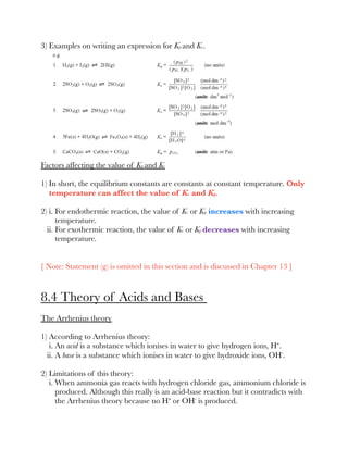 Chemistry zimsec chapter 8 chemical equilibria | PDF