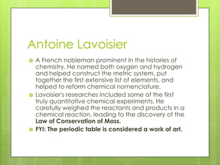 Chemists and their contributions to science!! | PPTX