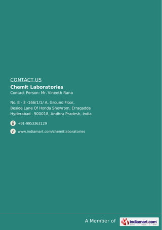 Chemit Laboratories, Hyderabad, Active Pharma Ingredients | PDF