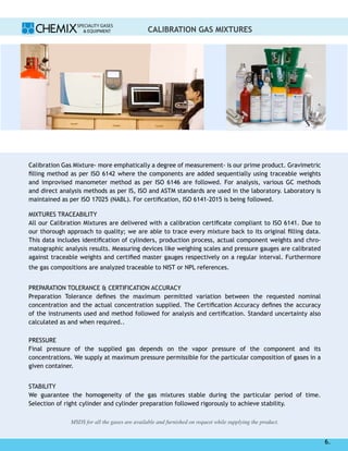 Gases & Gas Handling Equipments By Chemix Specialty Gases And Equipment | PDF