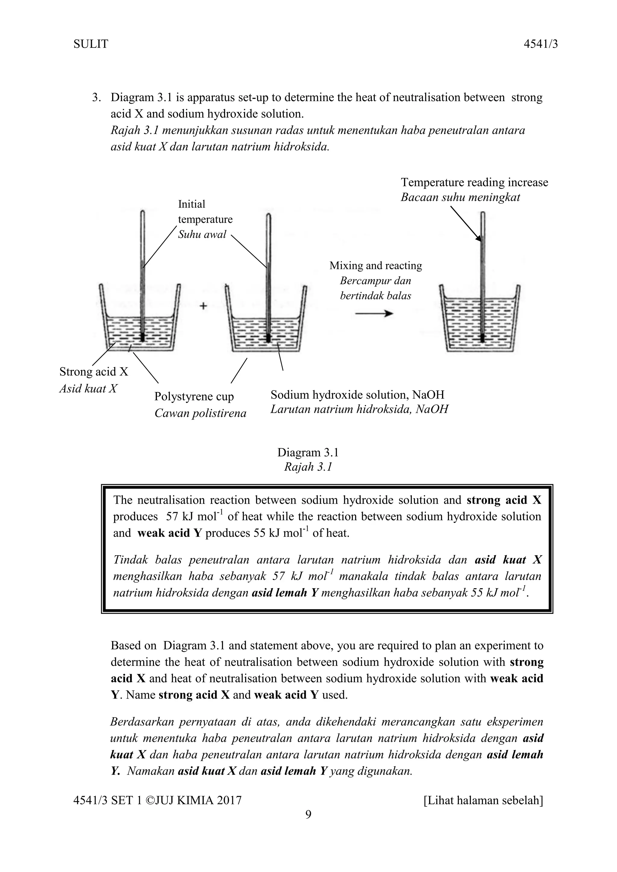 Chem juj k3 (soalan) [set 1] | PDF