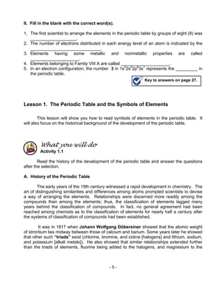 Chem m11 atoms in the periodic table | PDF