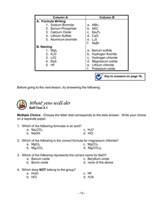 Chem m12 chemical nomenclature | PDF | Chemistry | Science