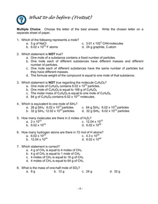 Chem m16 stoichiometry | PDF