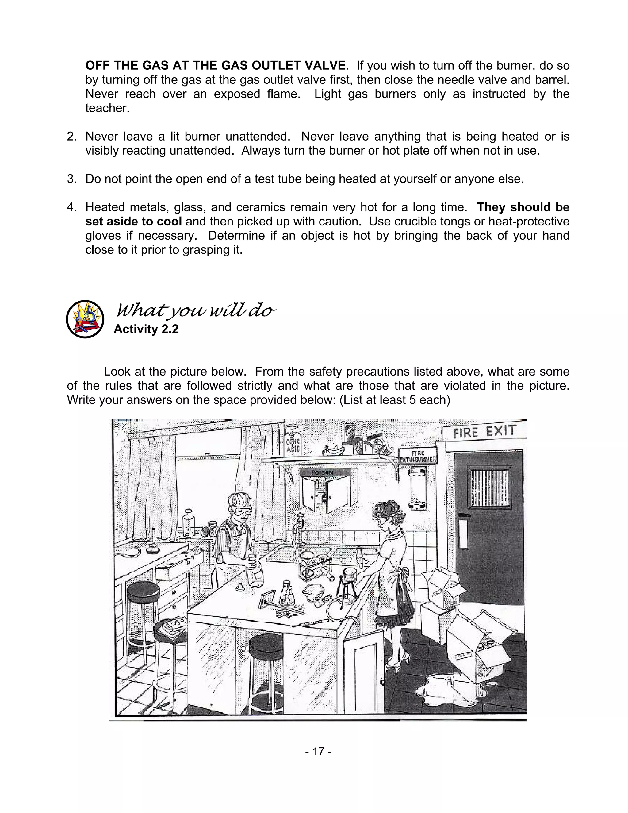 Chem m2 laboratory apparatus, safety rules & symbols | PDF