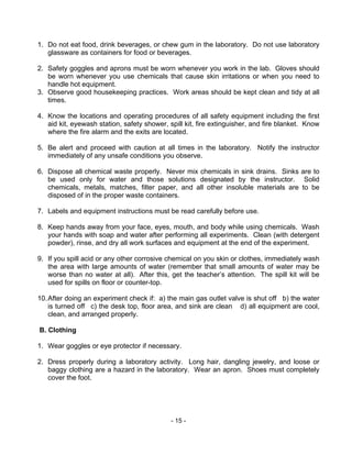 Chem m2 laboratory apparatus, safety rules & symbols | PDF