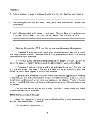 Chem m4 mixed matter | PDF | Chemistry | Science