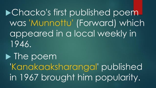 Chemmanam chacko | PPT