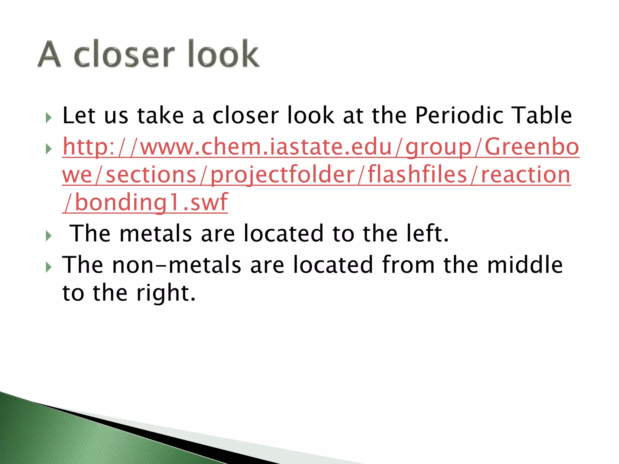 Chemistry M1 The Periodic table | PPTX