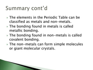 Chemistry M1 The Periodic table | PPTX