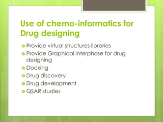 Chemo informatics scope and applications | PPT
