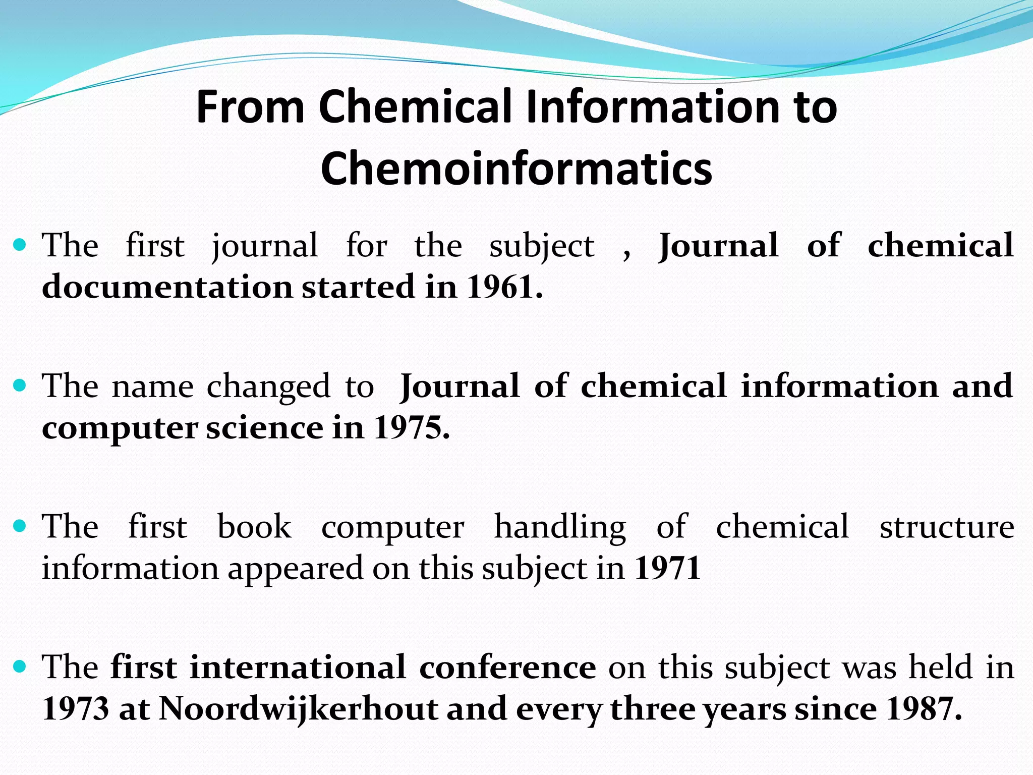 Chemo-informatics sem 4 MSc Bioinformatics | PPT