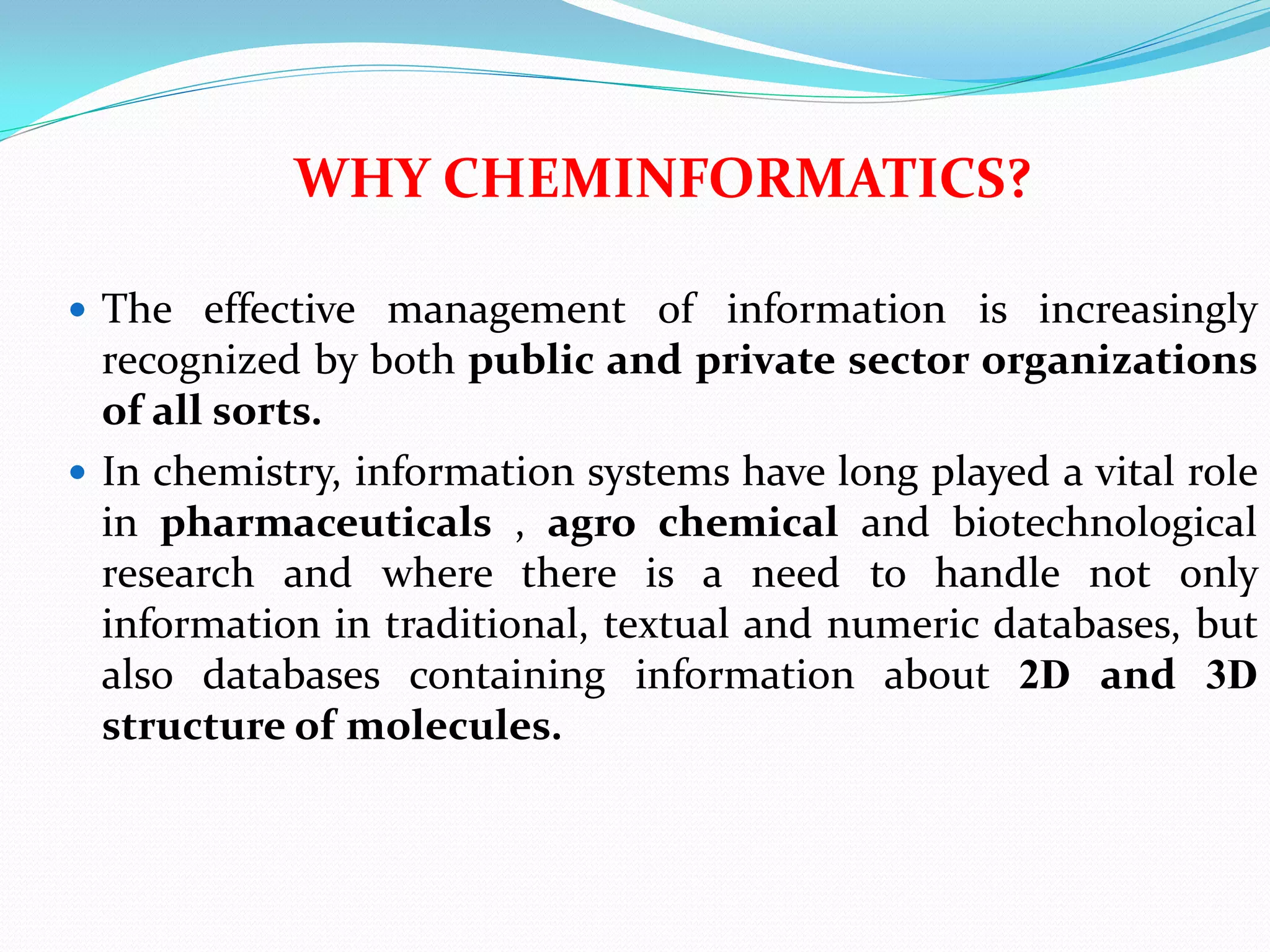 Chemo-informatics sem 4 MSc Bioinformatics | PPT