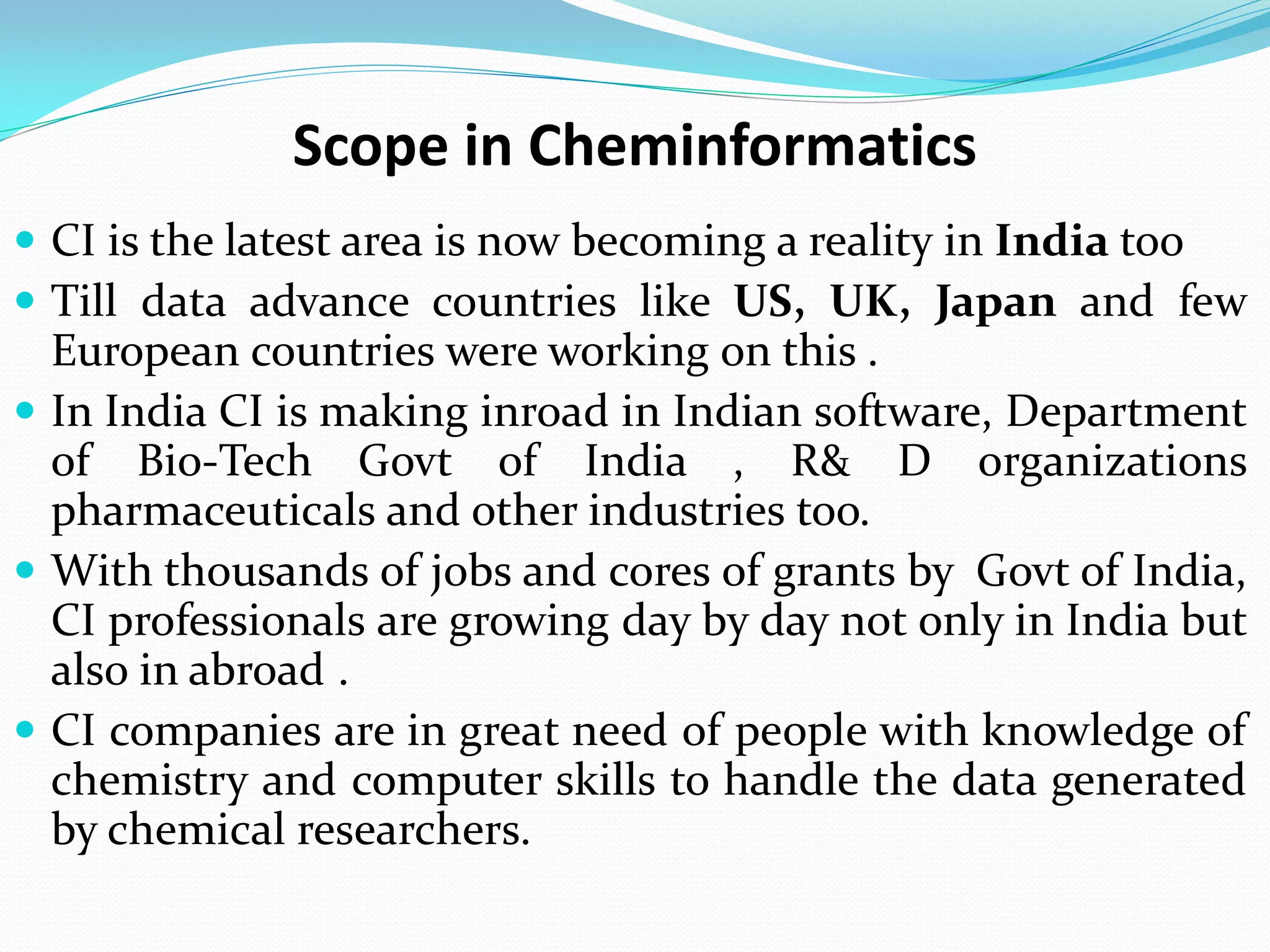 Chemo-informatics sem 4 MSc Bioinformatics | PDF