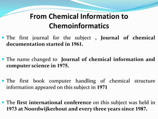 Chemo-informatics sem 4 MSc Bioinformatics | PPT