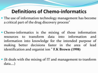 Chemo-informatics sem 4 MSc Bioinformatics | PPT