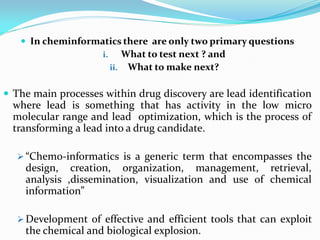 Chemo-informatics sem 4 MSc Bioinformatics | PPT