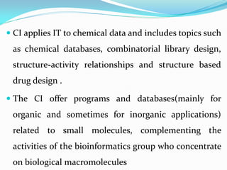 Chemo-informatics sem 4 MSc Bioinformatics | PPT