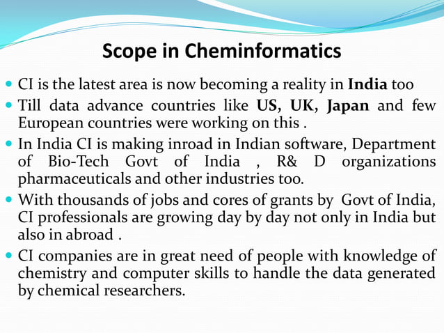 Chemo-informatics sem 4 MSc Bioinformatics | PPT