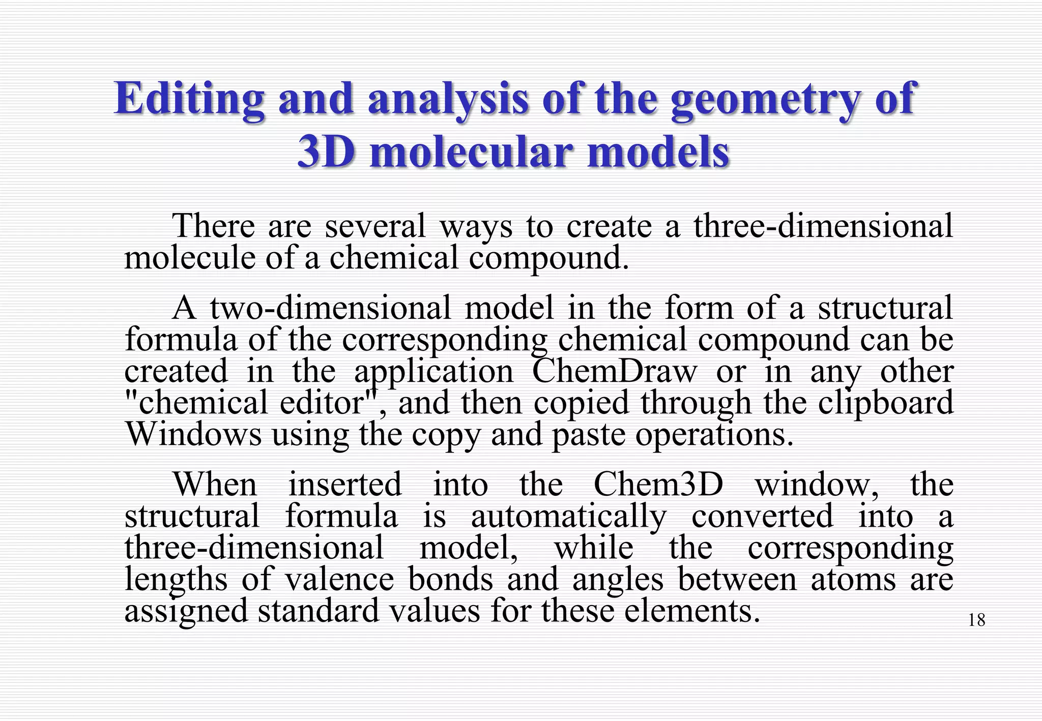 ChemOffice CHEM3D.pptx | 3-D Graphics | Computer Software and Applications