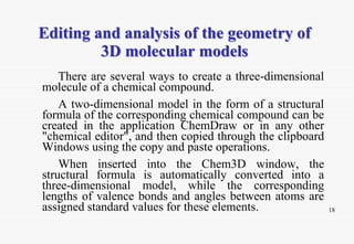 ChemOffice CHEM3D.pptx | 3-D Graphics | Computer Software and Applications