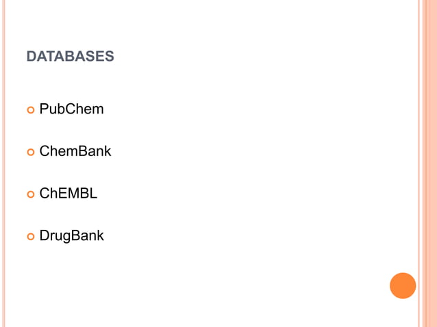 Chemoinformatics | PPTX | Databases | Computer Software and Applications