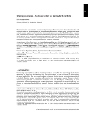 Chemoinformatics—an introduction for computer scientists | PDF