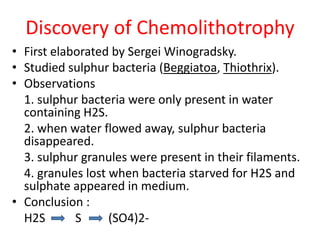 Chemolithotrophy | PPTX